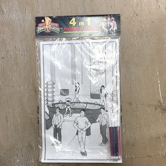 Toys | Vintage 4 In 1 Poster Pen Set Power Rangers | Poshmark